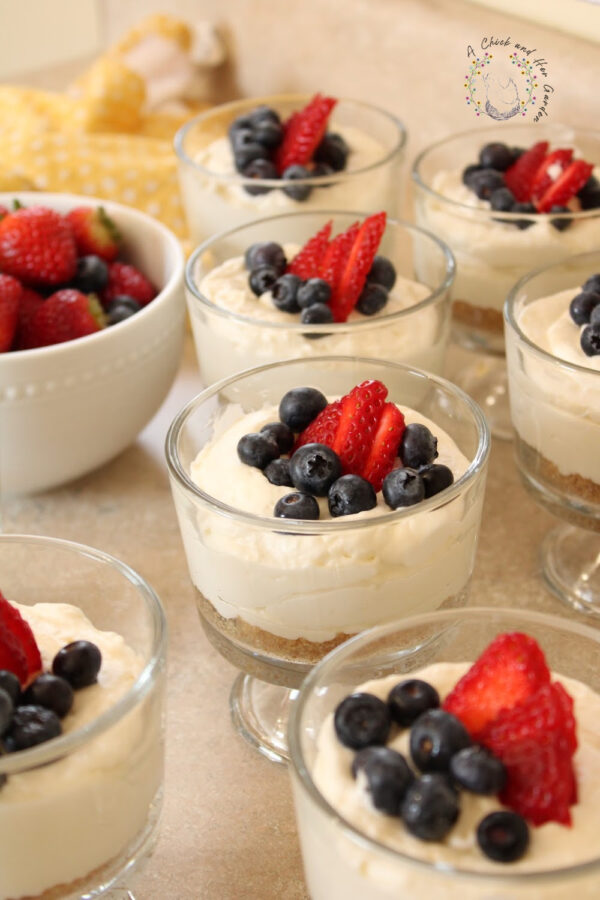 Individual No-Bake Cheesecake Cups - A Chick And Her Garden