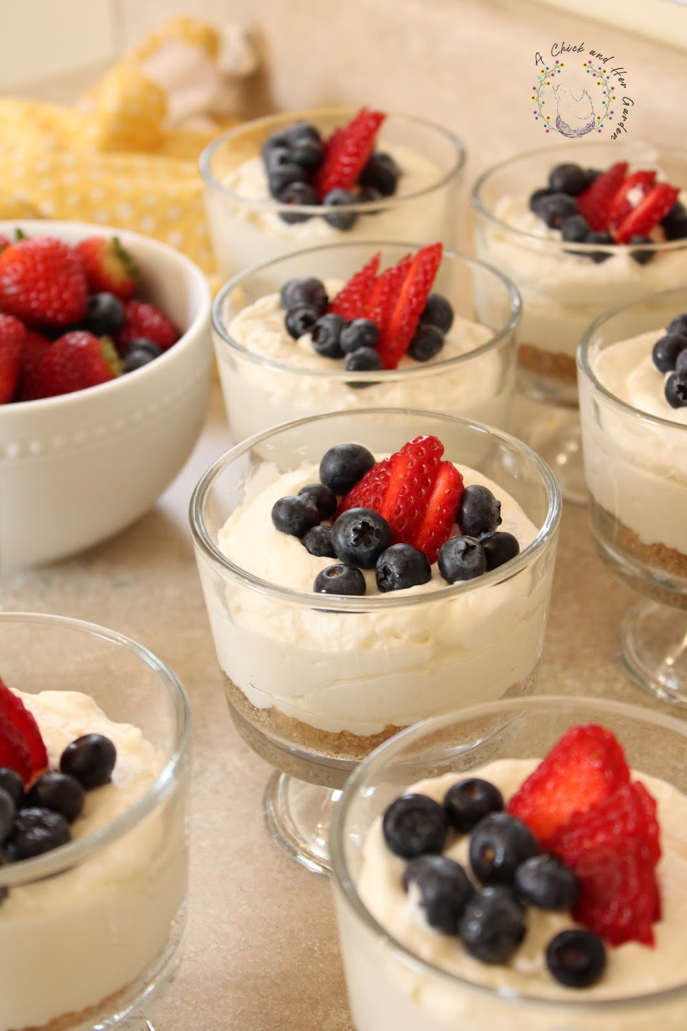 Individual No-Bake Cheesecake Cups - A Chick And Her Garden