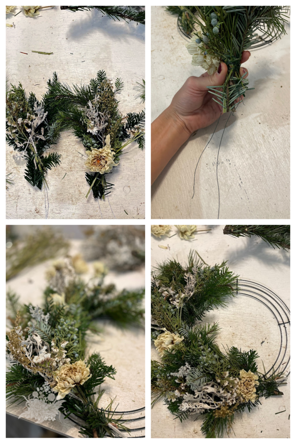 How to Make a Holiday Wreath with Fresh Evergreen - A Chick And Her Garden